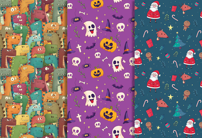 Create a cool seamless pattern illustration by Dibiliart | Fiverr