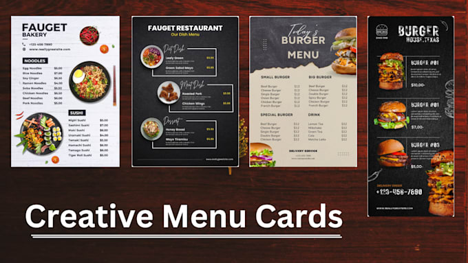 Design creative and attractive menu designs by Rutiksurve | Fiverr