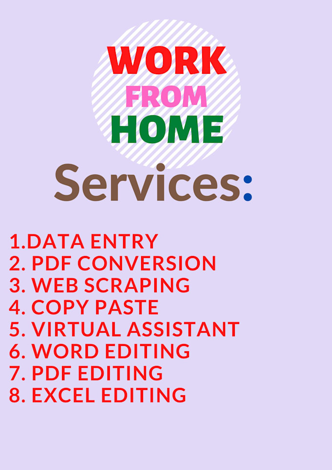 Do will data entry, manual data entry typing work, pdf conversion,web scraping by ...