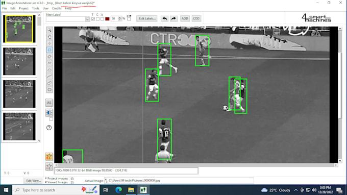 Analyze annotate and tag sports players and ball possession by ...