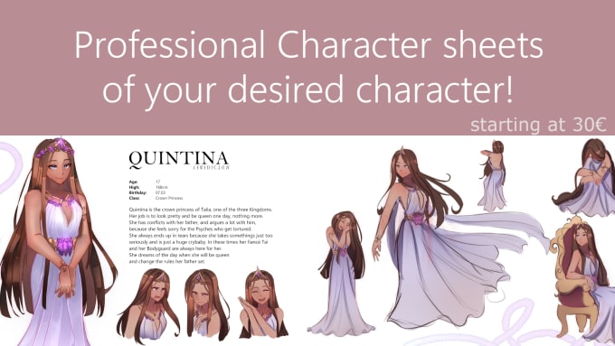 Make character reference sheets by Kiaracoo | Fiverr