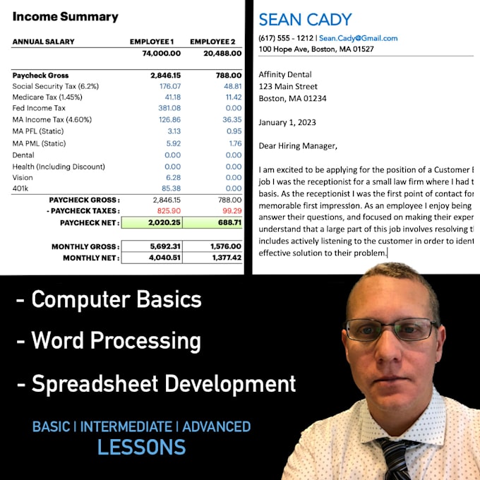 Teach you computer basics, word processing, or spreadsheet development by Seanpcady | Fiverr