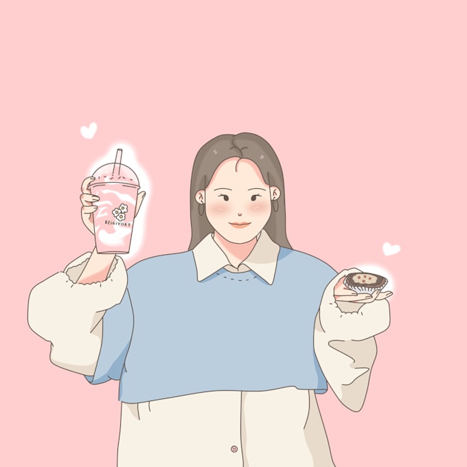 Draw your photo into a cute illustration by Beigivory | Fiverr