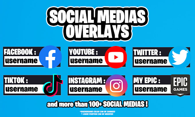 Create social medias overlays for your livestreams by Opoxoyt | Fiverr