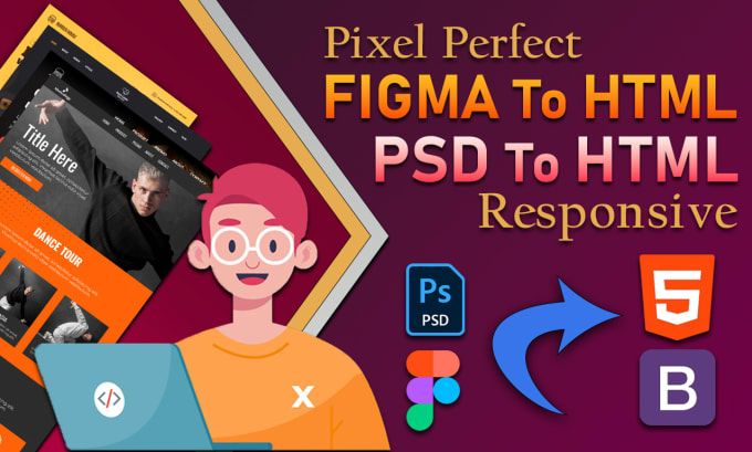 Do Figma Or Psd To Html With Bootstrap5 Responsive Website Design By Nabilsiddik Fiverr