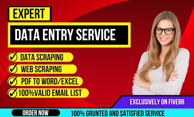 Do data entry, web research and pdf conversion work by Bithi_khatun87 | Fiverr