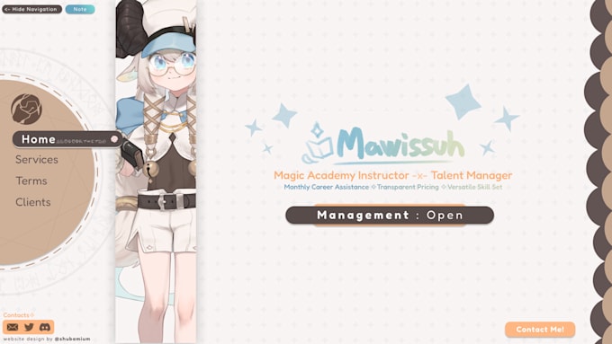 Make a stylized profile website for vtuber, artist or agency by Shubamium | Fiverr