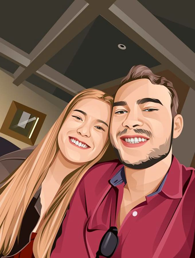 Draw Couple Portrait Illustration For You By Marlizebecker Fiverr