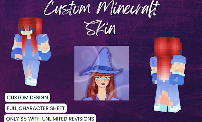 Create beautiful custom minecraft skins by Bloomvampgirl | Fiverr