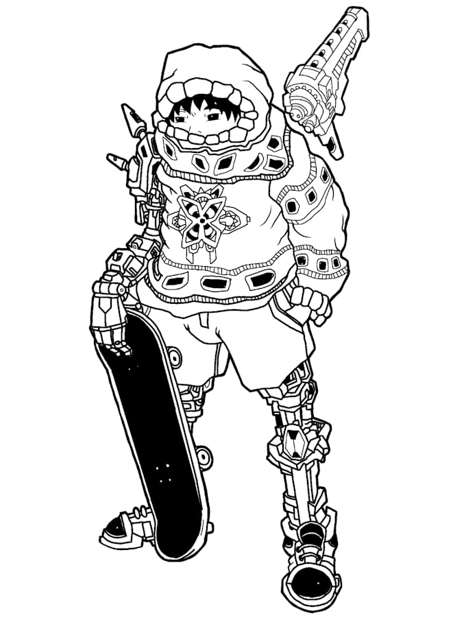Draw mecha and scifi line art for you by Nekomaart | Fiverr