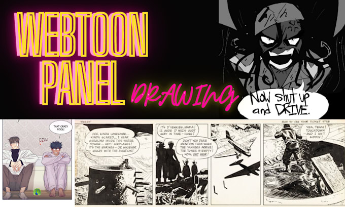 Illustrate webcomic script, comic panels, cartoon character design ...