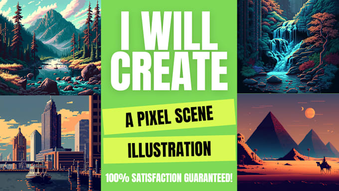 Make a static pixel art scene or background for you by Algorrij | Fiverr
