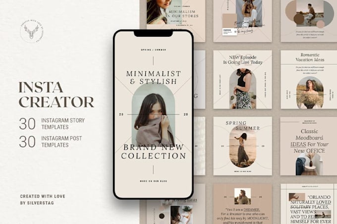 Create a professional instagram branding kit post and story by ...