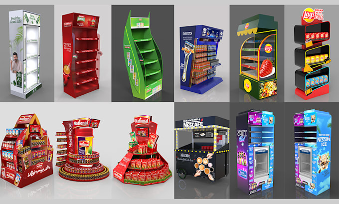 Do 3d point of sale material posm designing by Nauman24x7 | Fiverr