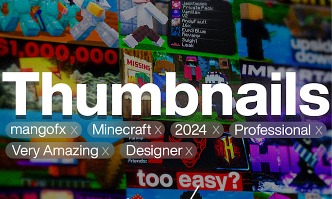 Create professional minecraft thumbnails for youtube by Mango_fx | Fiverr