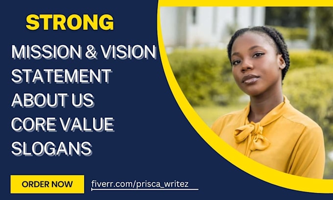 Write powerful mission and vision statement, about us, brand story ...