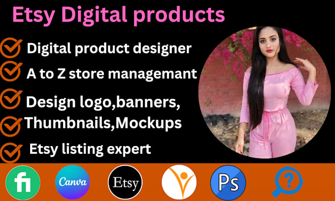 Design etsy digital products, digital product store and digital product listing by Angaizetay ...