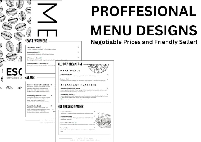 Design professional menus for you by Limkazu | Fiverr