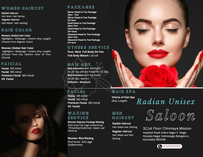 Design your saloon and spa menu brochure by Prashant_edito | Fiverr
