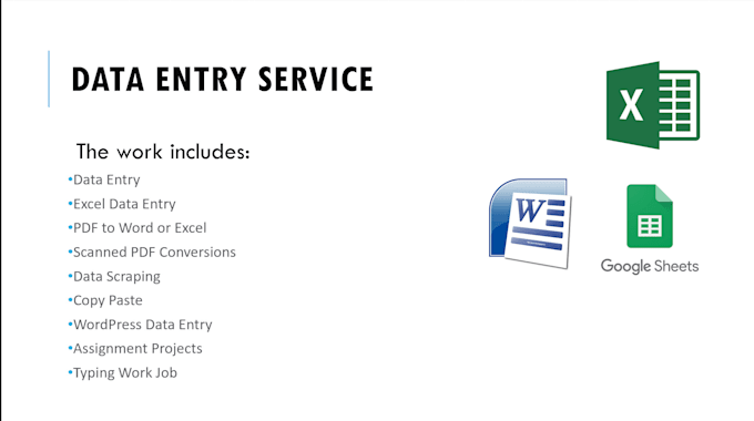 Typewriting , pdf to excel sheet , data entry,copy paste by Varunputhran | Fiverr