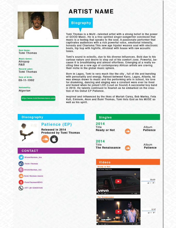 Create a printable pdf epk for any artist by Ralphbb | Fiverr