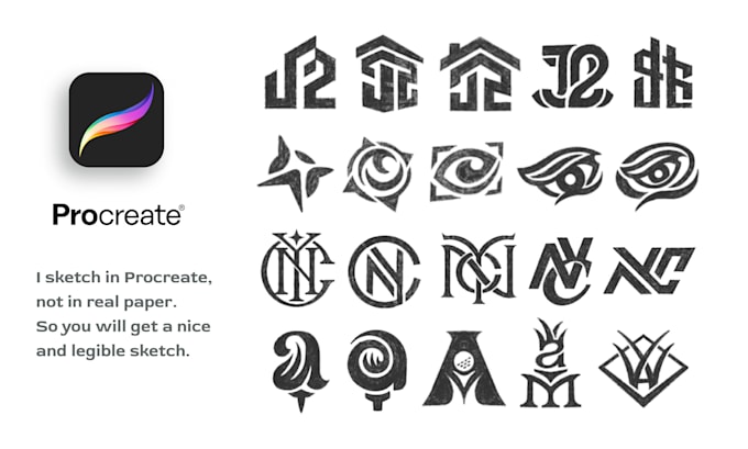 designing logos in procreate
