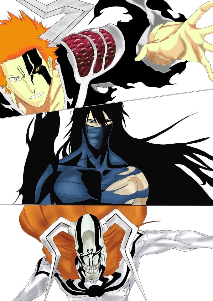 Create multiple character anime illustrations for posters by ...