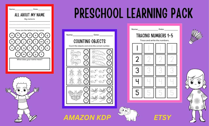 Create custom activity books, worksheets for children by Hasnaaanbar | Fiverr