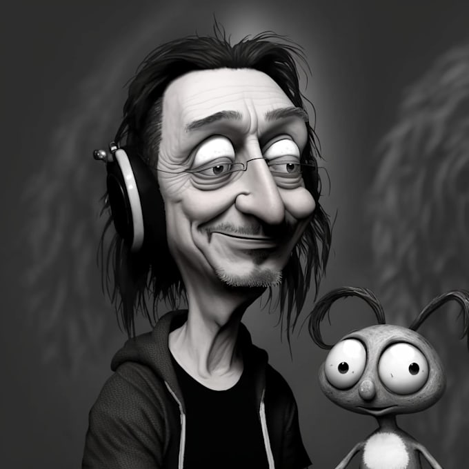 Create tim burton cartoon art of your portrait by Tribejagd | Fiverr