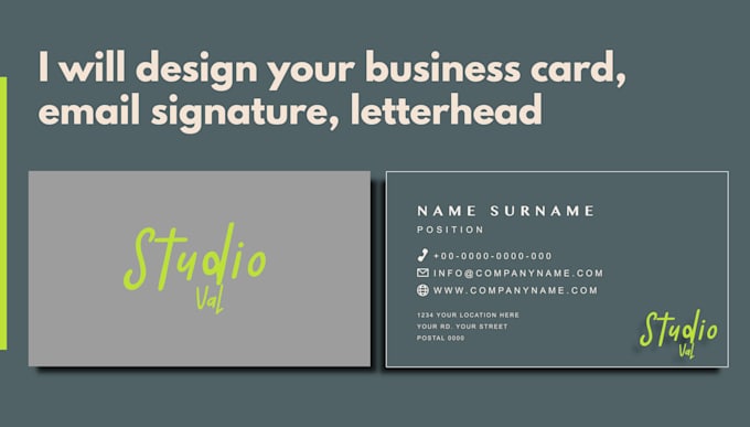 Design your business card and email signature by Studio_val | Fiverr
