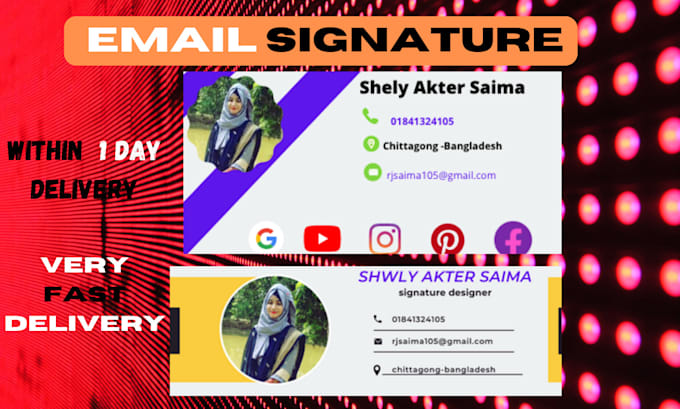 Create clickable signature outlook html by Rubyakter105 | Fiverr