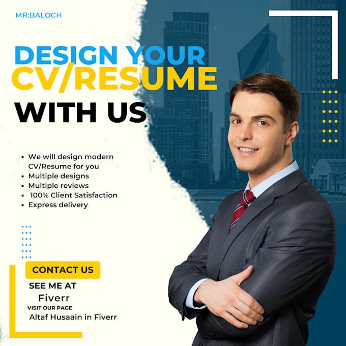 Design modern professional attractive resume and cv by Altaf_hussain_b ...