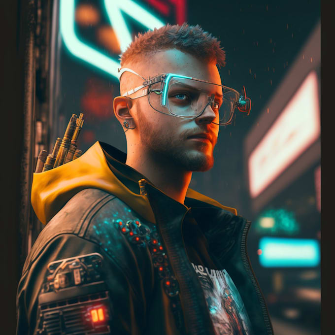 Create a futuristic cyberpunk portrait from your photo by Jeffsc9 | Fiverr