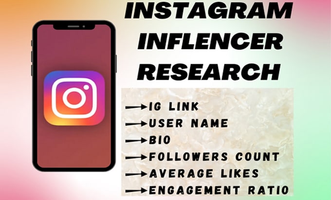 Find instagram influencer research for your niche by Adnanbhatti0196 | Fiverr