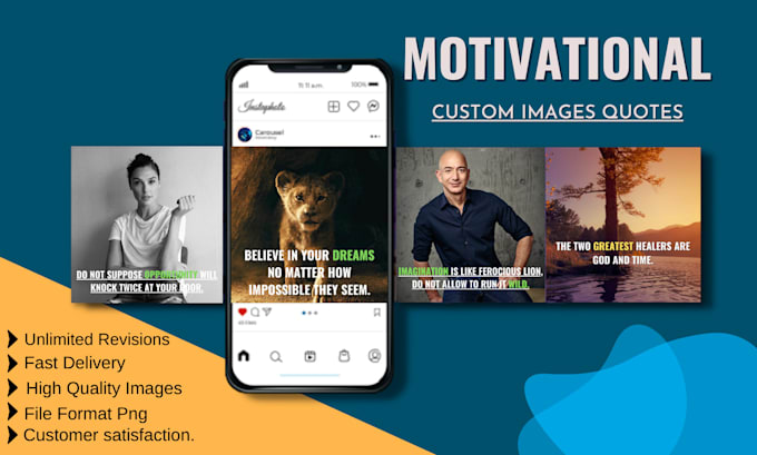 Create custom motivational inspirational social media quotes designs ...