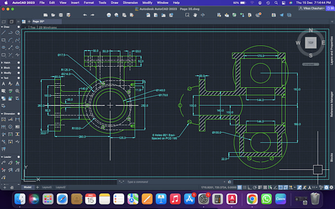 Draw 2d mechanical and engineering drawing on autocad by ...