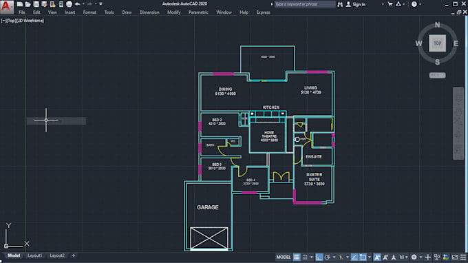 Provide autocad 2d drawing for your project by Nuwanwliyanage | Fiverr