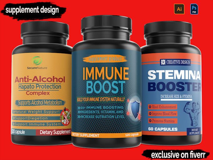 Create a unique supplement label design in 3 hours by Rehan579 | Fiverr