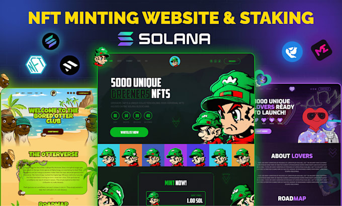 Create nft minting website solana nft mint website, token, nft staking by Dev_goutam | Fiverr