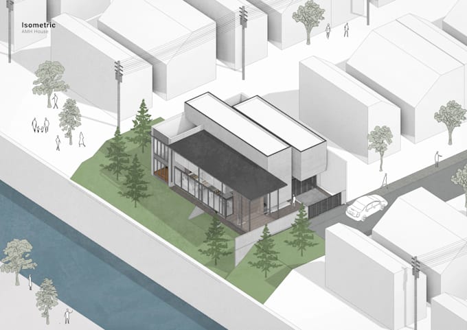 Create stunning collage style axonometric renderings of your architecture by Ardhannaufal | Fiverr