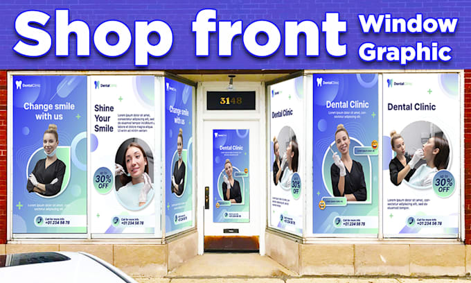 Do shop front, storefront, window graphic, signboard, yard sign ...