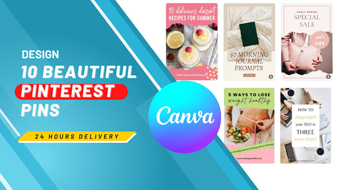 Design 10 beautiful pinterest pins using canva by Majeed_gfx | Fiverr