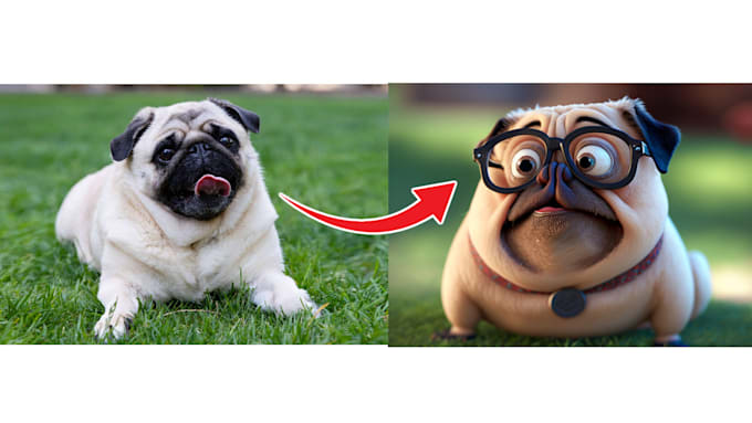 Create digital art of your pet in a pixar style by Dinga_ | Fiverr