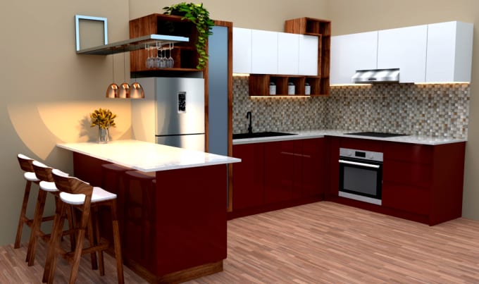 Make sketchup 3d model of kitchen and wardrobe by Snazzy_interior | Fiverr Make sketchup 3d model of kitchen and wardrobe by Snazzy_interior | Fiverr
