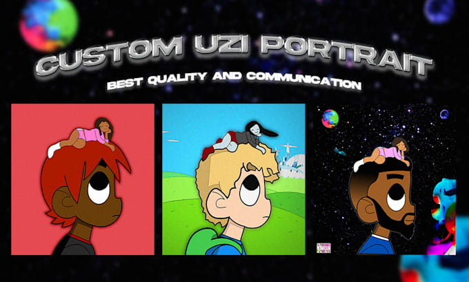 Create a custom lil uzi vert album cover portrait by Denizmakhmudov ...
