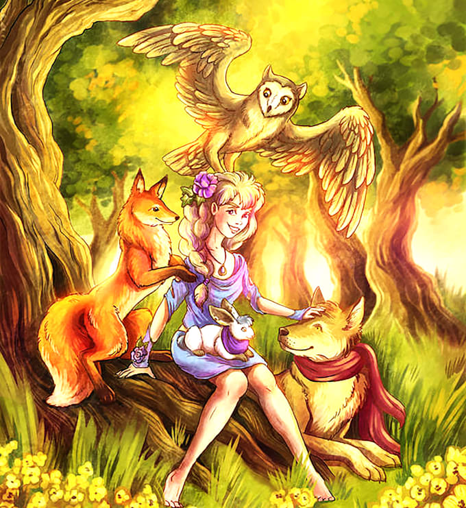 Create cute children book illustration and cover book by Mariesmithq3 ...