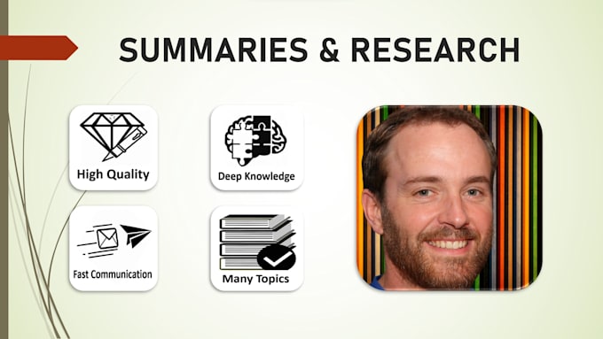 Do your research and summaries by Clivecorey47 | Fiverr