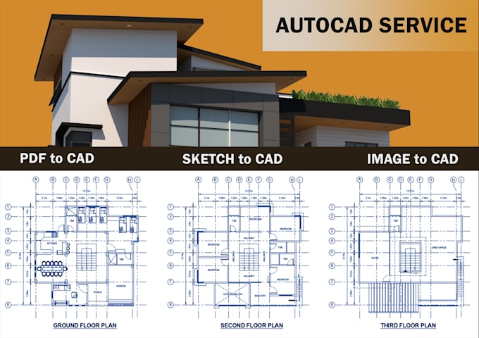 Make autocad drawings based on your sketch image or plan by ...