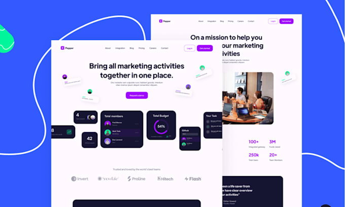 Do make your web ui ux shine with professional landing page by ...