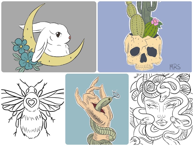 Draw your future tattoo for you by Marjoriestruthe | Fiverr